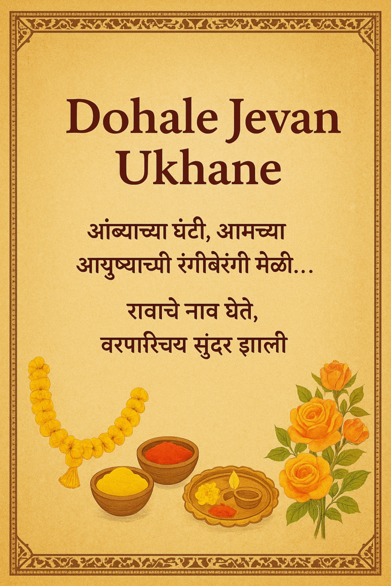 Dohale Jevan Ukhane | डोहाळे जेवणासाठी मराठी उखाणे - Marathi Ukhane